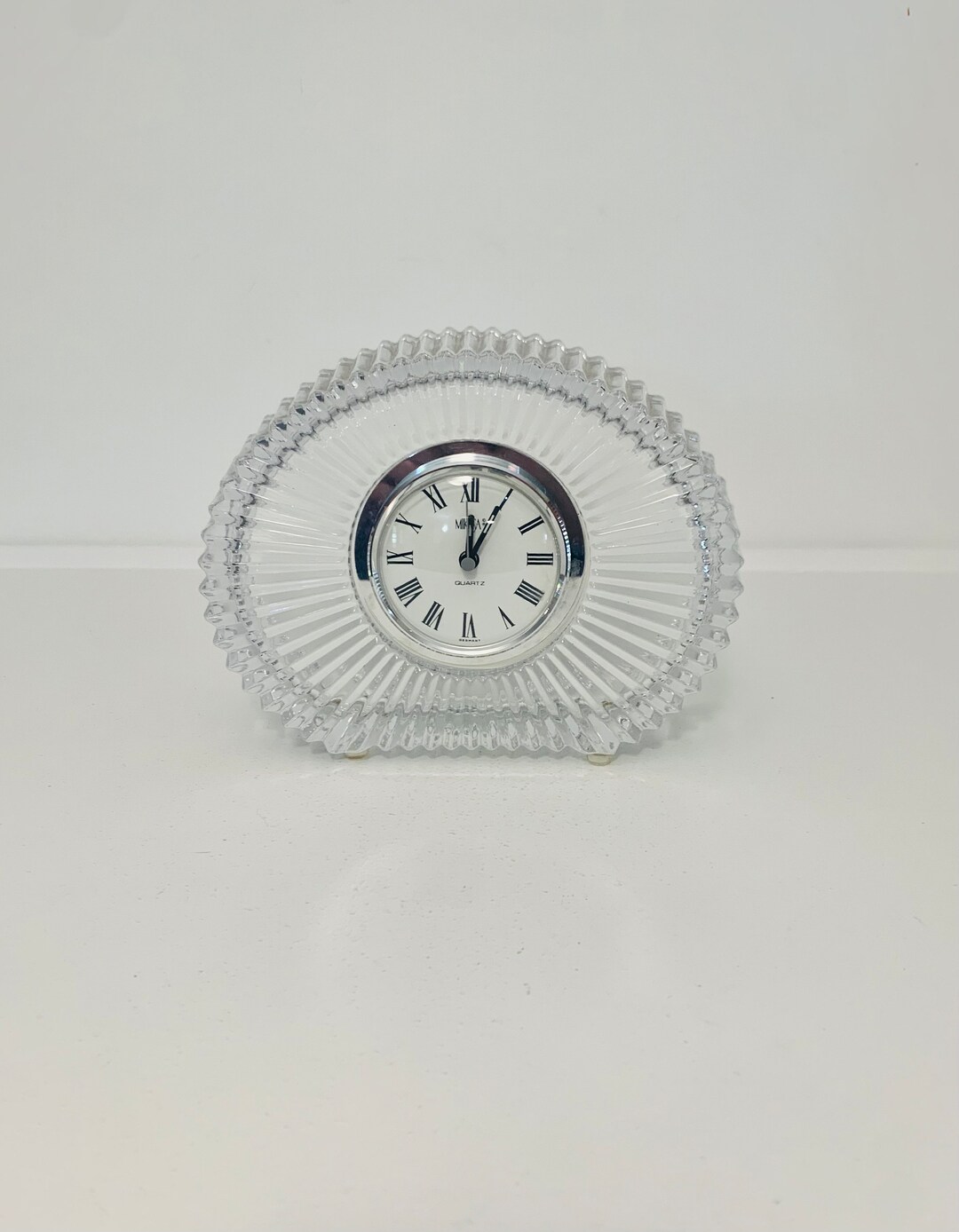 Mikasa - Crystal Rippled Mantle Clock, Working. Made in Germany - Etsy