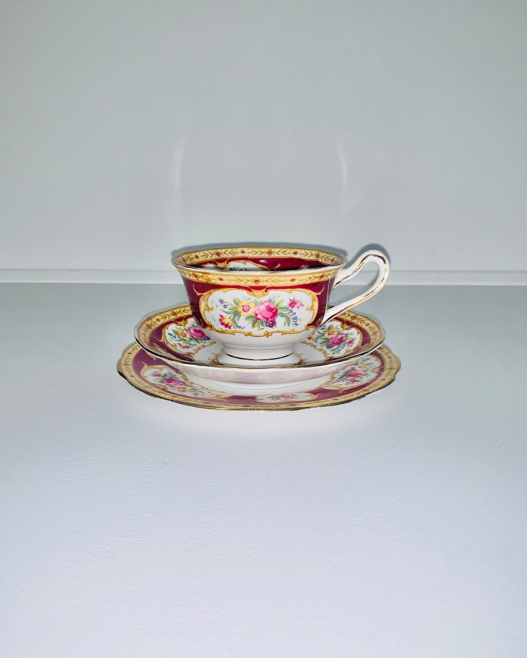 Royal Albert - Lady Hamilton, Avon Shaped Tea Trio. First Quality ...