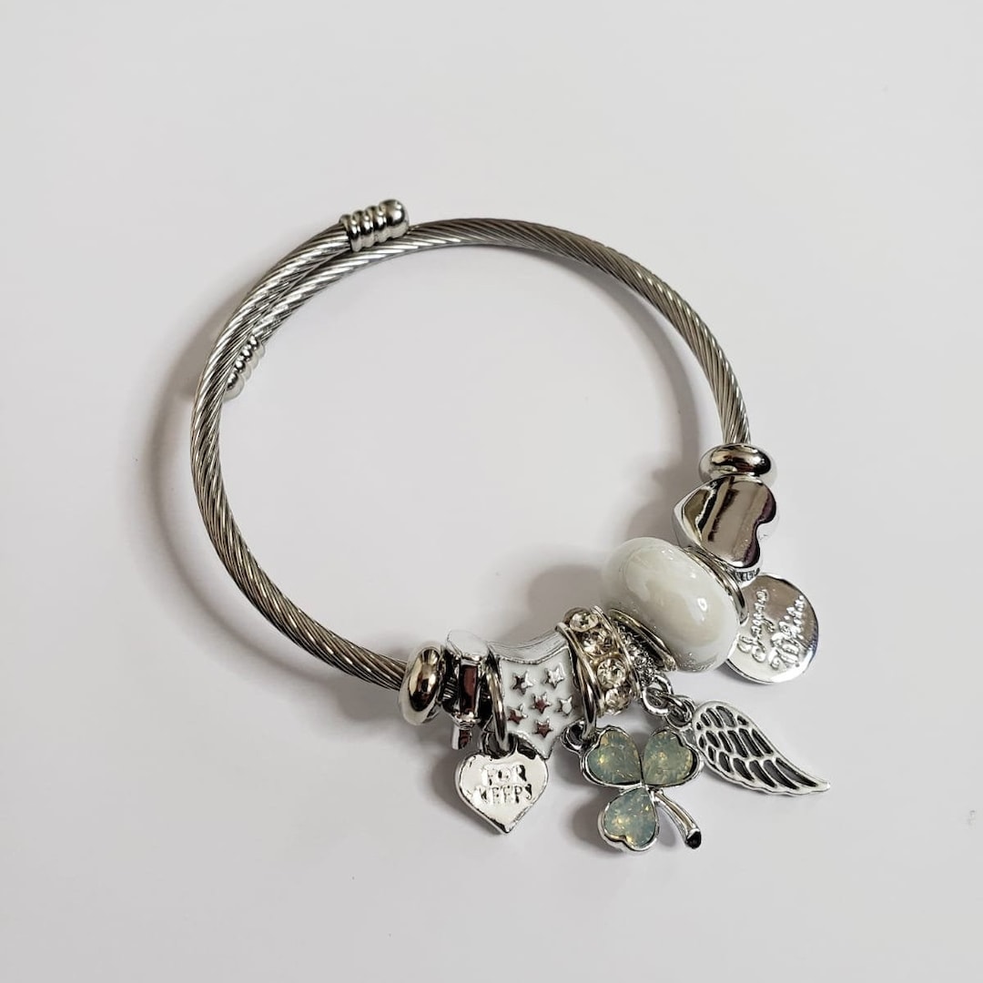 White 'snow White' Charm Bracelet - Etsy