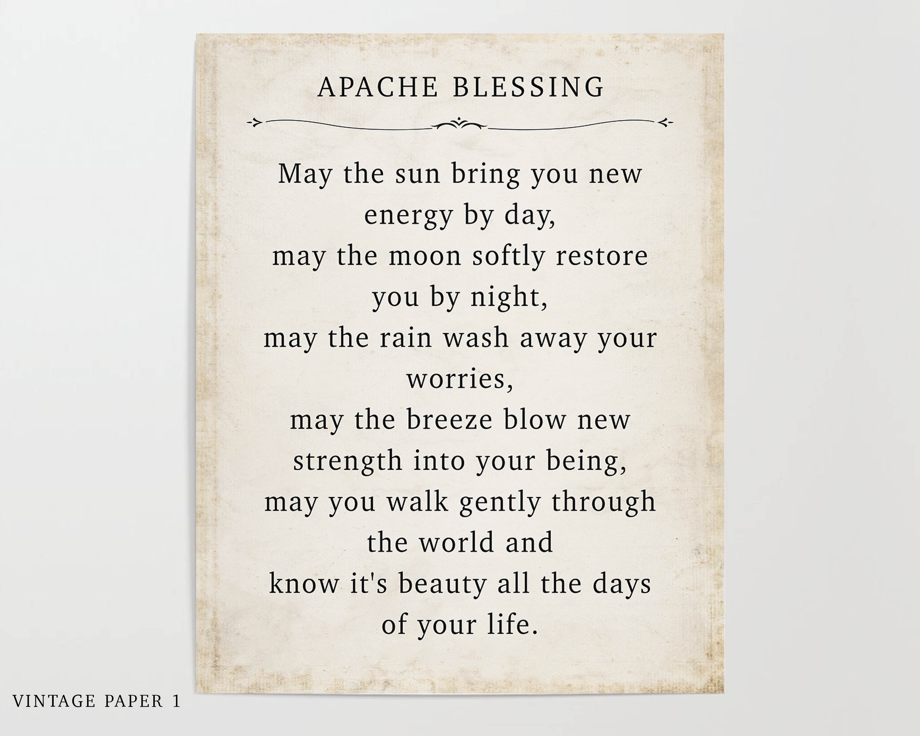 Wall Décor Wall Hangings INSTANT DOWNLOAD Poem poem art print Apache ...
