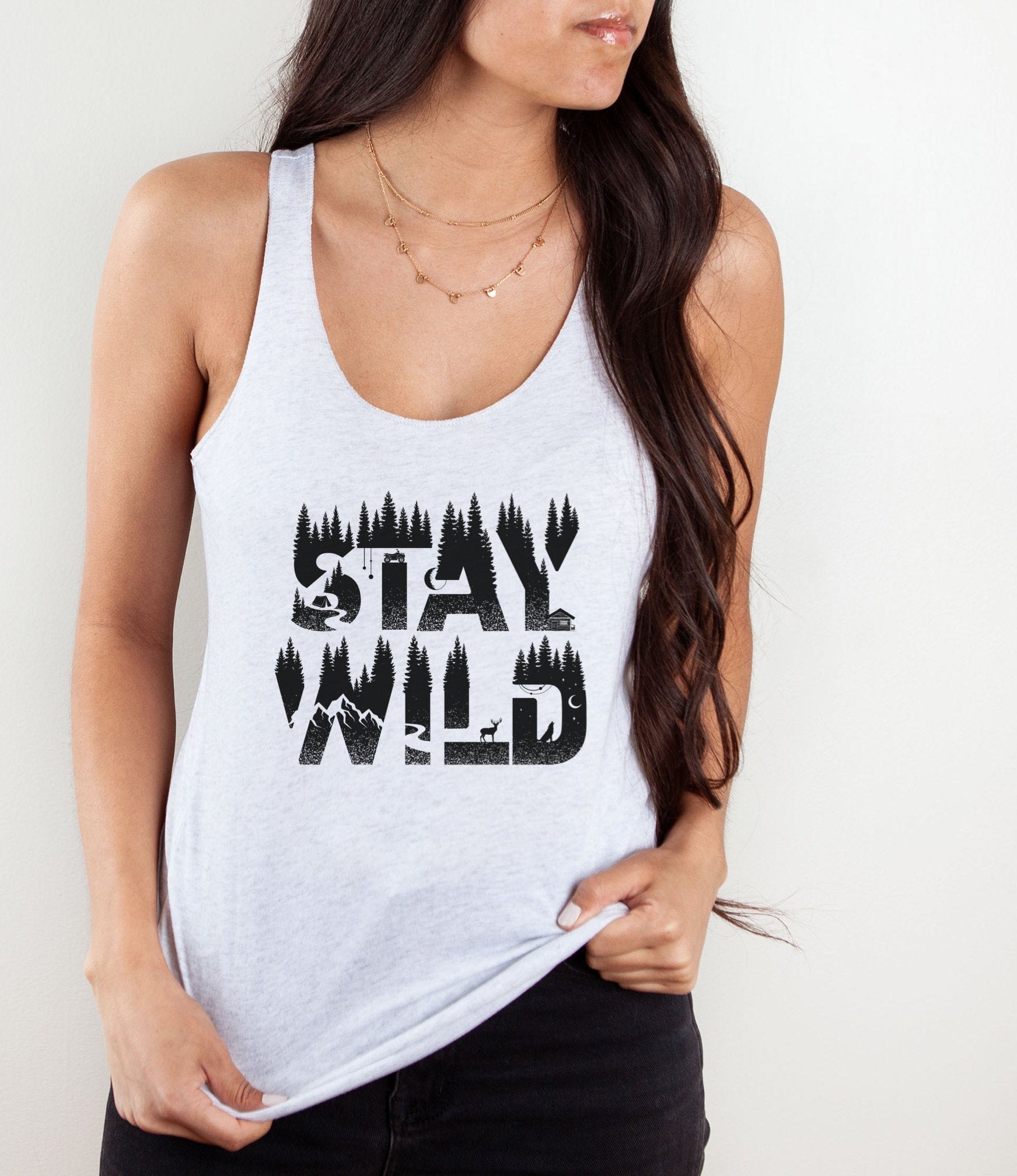 Stay Wild Tank, Camping Outfit, Nature Shirt, Hiking Tank Top - Etsy