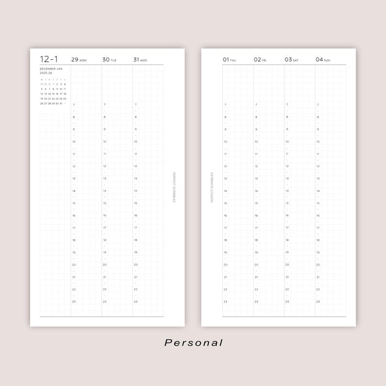 2026 DATED Vertical Weekly Planner Inserts | PRINTED | A5, Personal ...