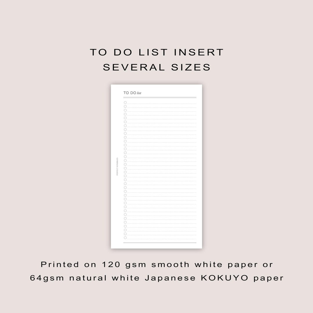 TO DO List Inserts: Minimalist Planner Refills (15 Sheets) - Several ...