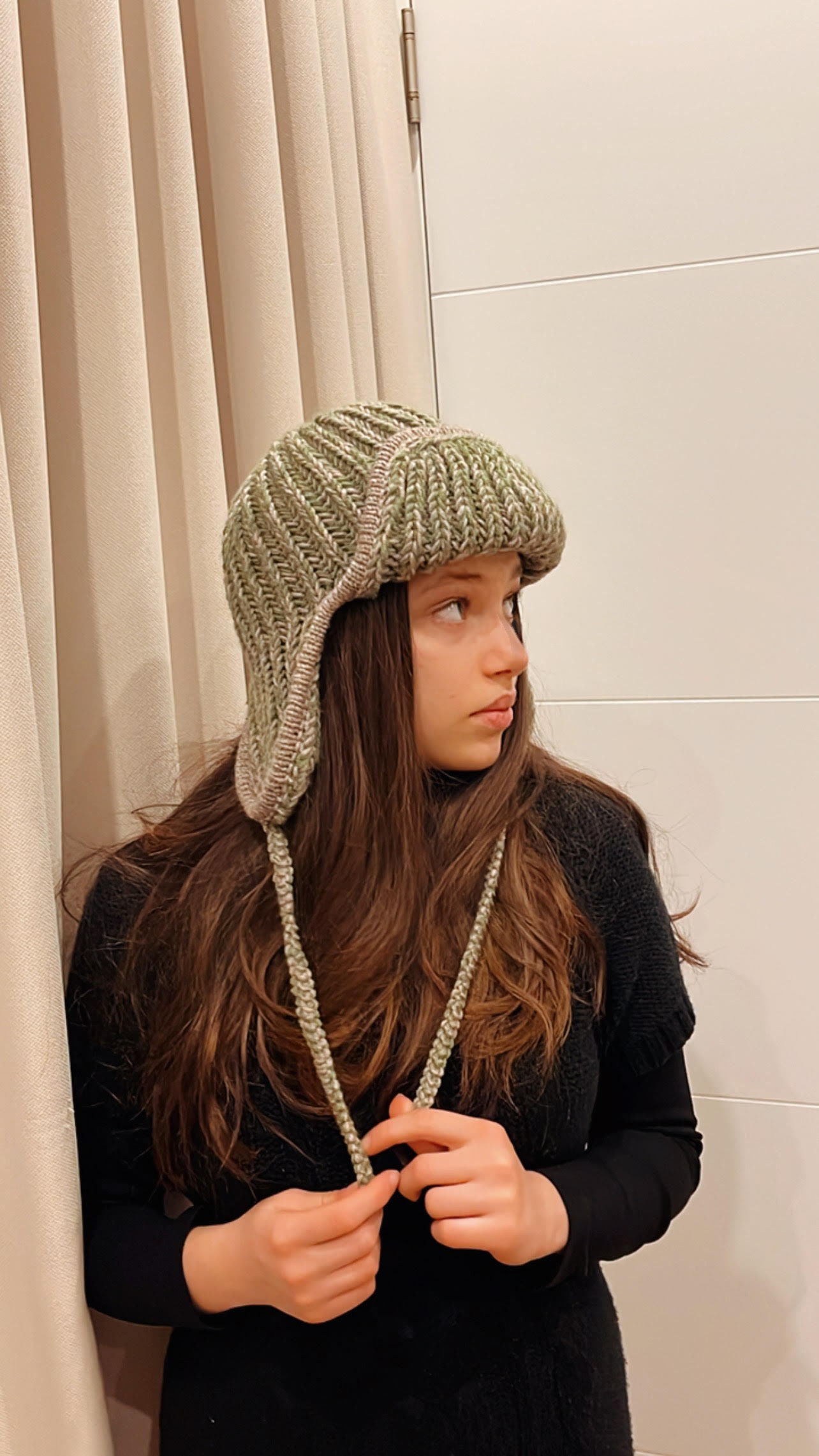 Hand Knitted Trapper Bomber Wool Winter Hat - Etsy