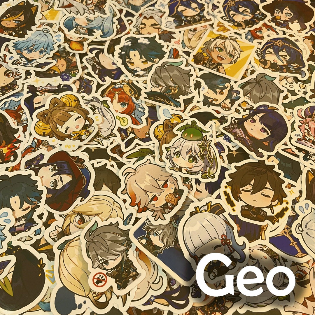 Geo Genshin Impact Emote Stickers Vinyl Waterproof Stickers - Etsy