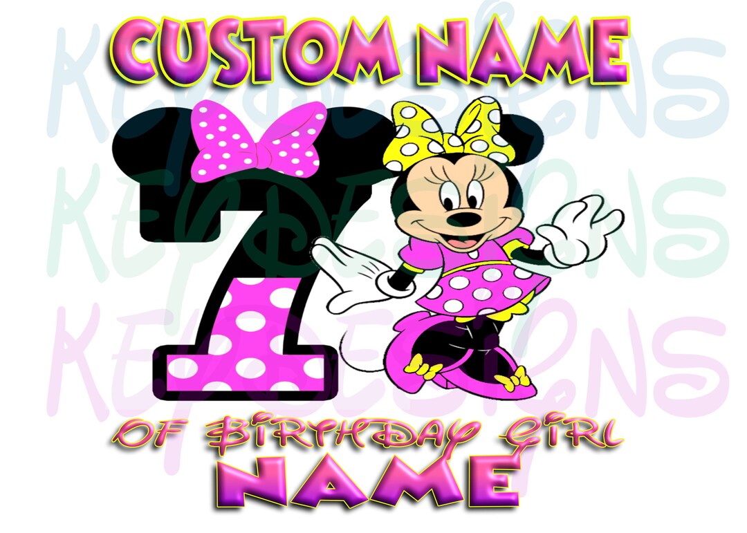 FAMILY Bundle Minnie Mouse Birthday 7 Digital Png File YOUR Choice of ...