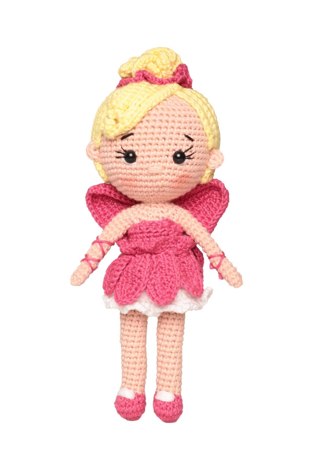 Tinker Bell Crochet Amigurumi Toy Doll, Pink Cartoon Movie Plush ...
