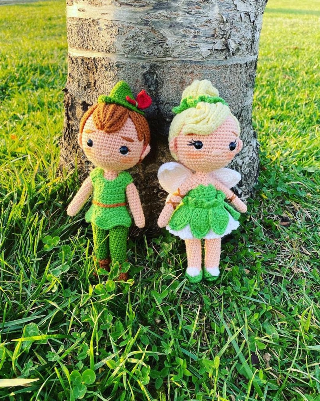 Peter Pan Tinker Bell Captain Hook Crochet Amigurumi Doll, Plush Gift for Nursery, Gift for Her ...