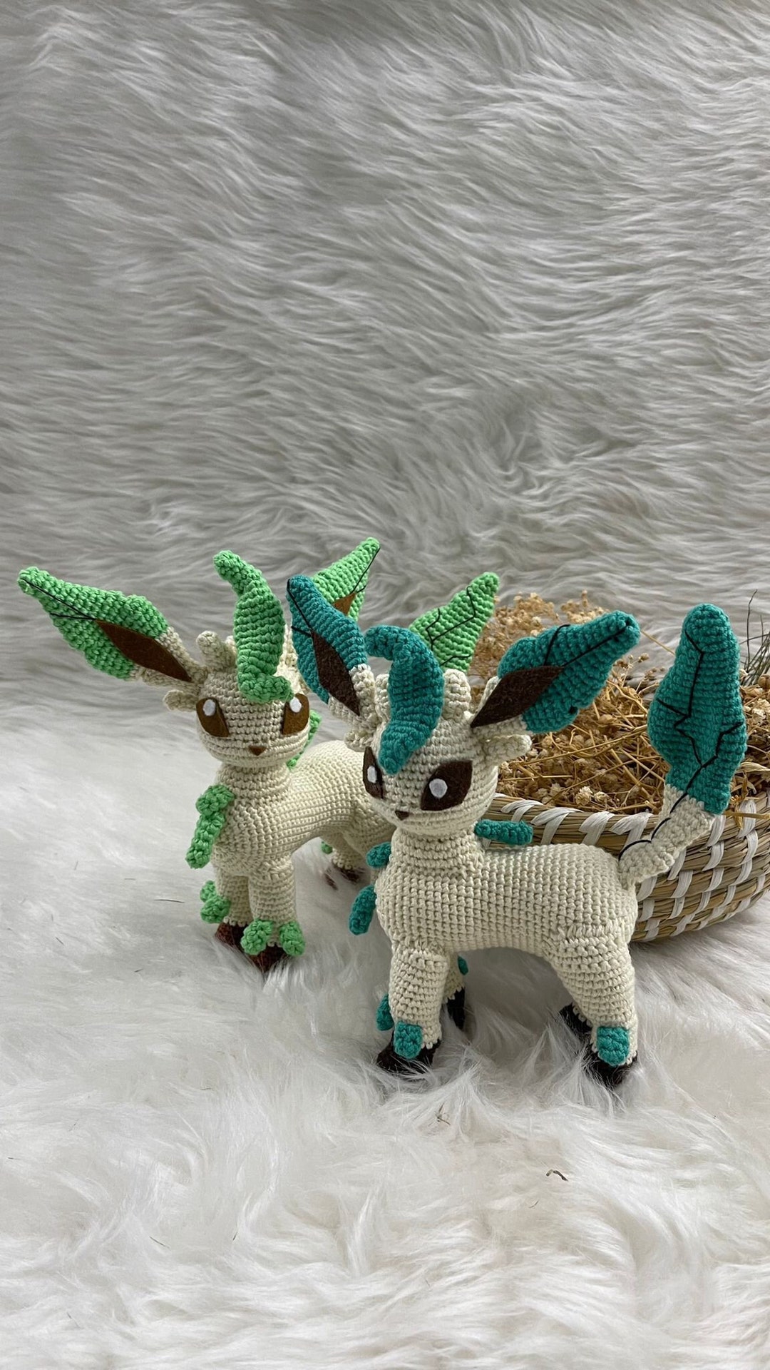 Leafeon Crochet Doll, Pokemon Eevee Amigurumi Toy, Gift for Him, Gift ...