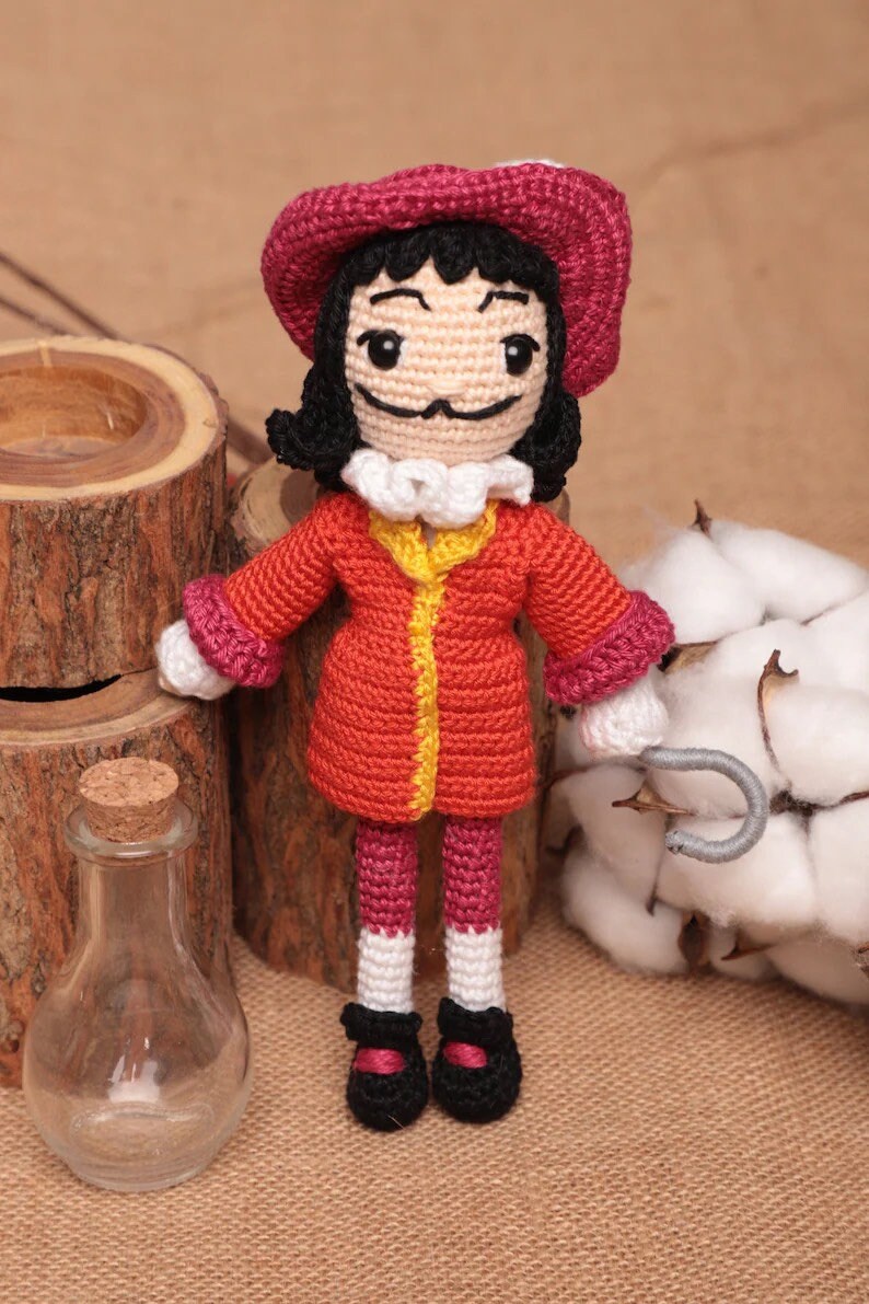 Peter Pan Tinker Bell Captain Hook Crochet Amigurumi Doll, Plush Gift ...
