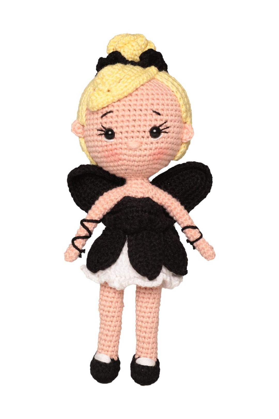 Tinker Bell Crochet Amigurumi Toy Doll, Black Cartoon Movie Plush ...