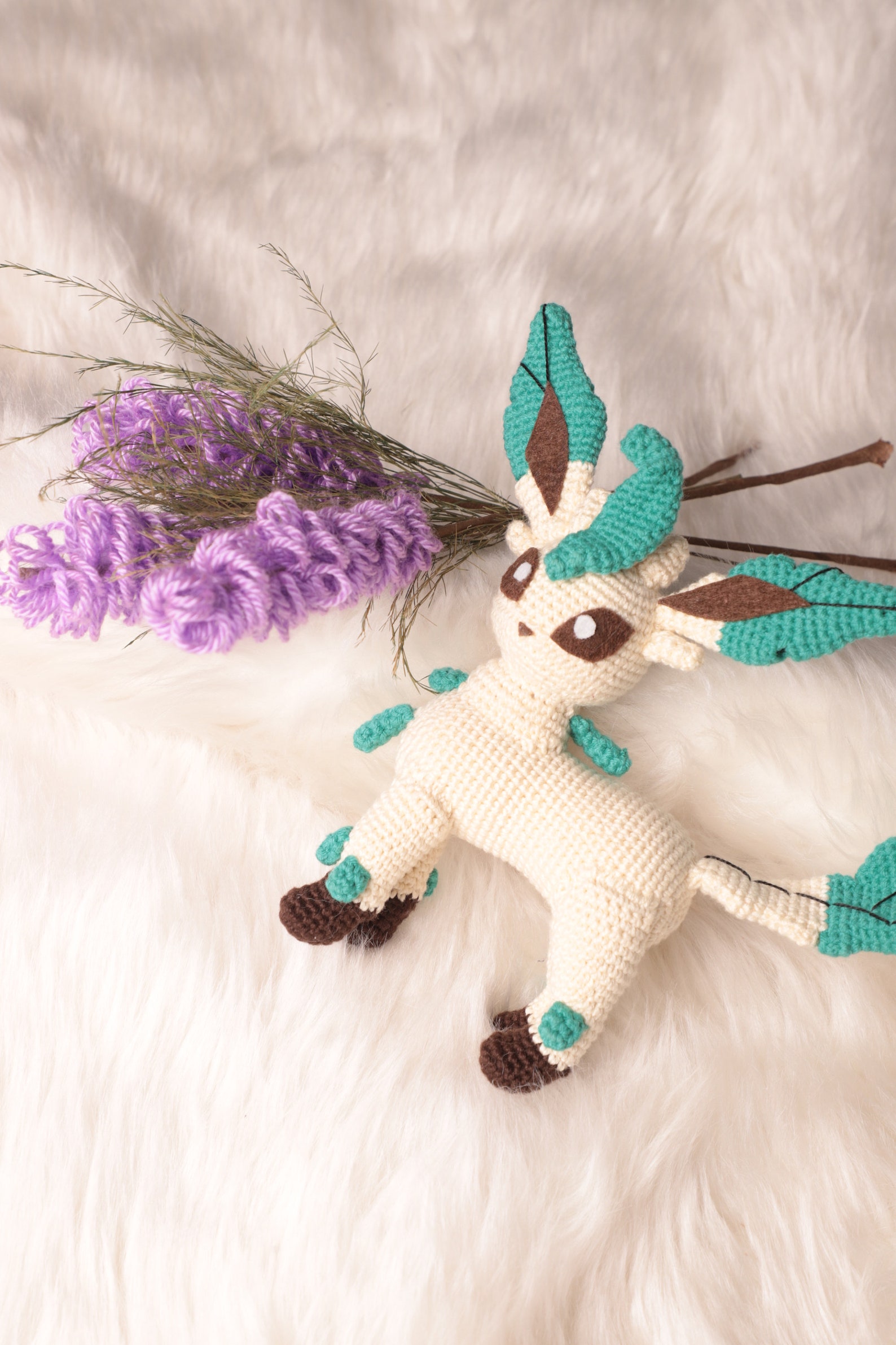 Leafeon Crochet Doll, Pokemon Eevee Amigurumi Toy, Gift for Him, Gift ...