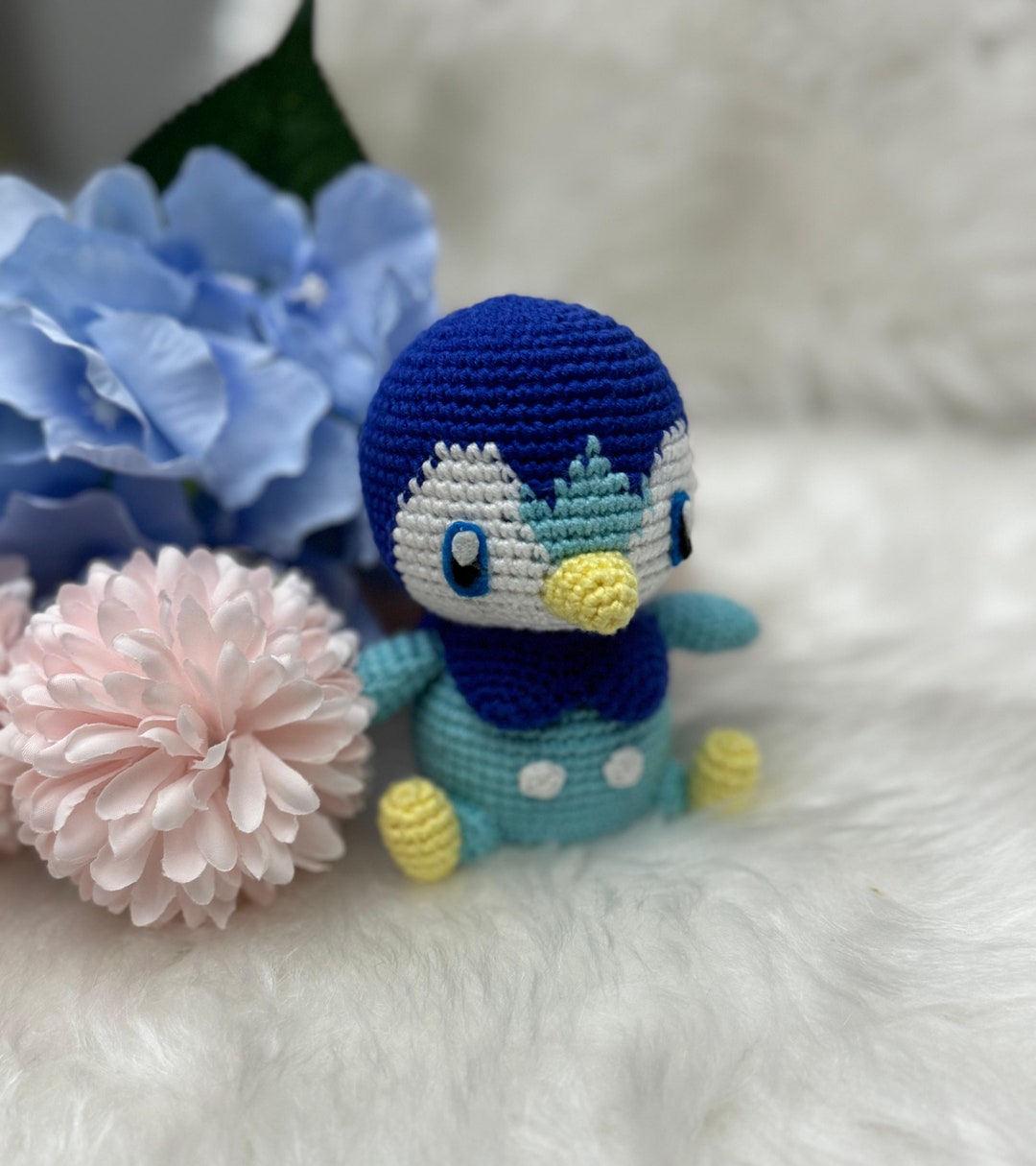 Piplup Crochet Doll & Pokémon Amigurumi Toy Gift for Her Gift for Him ...