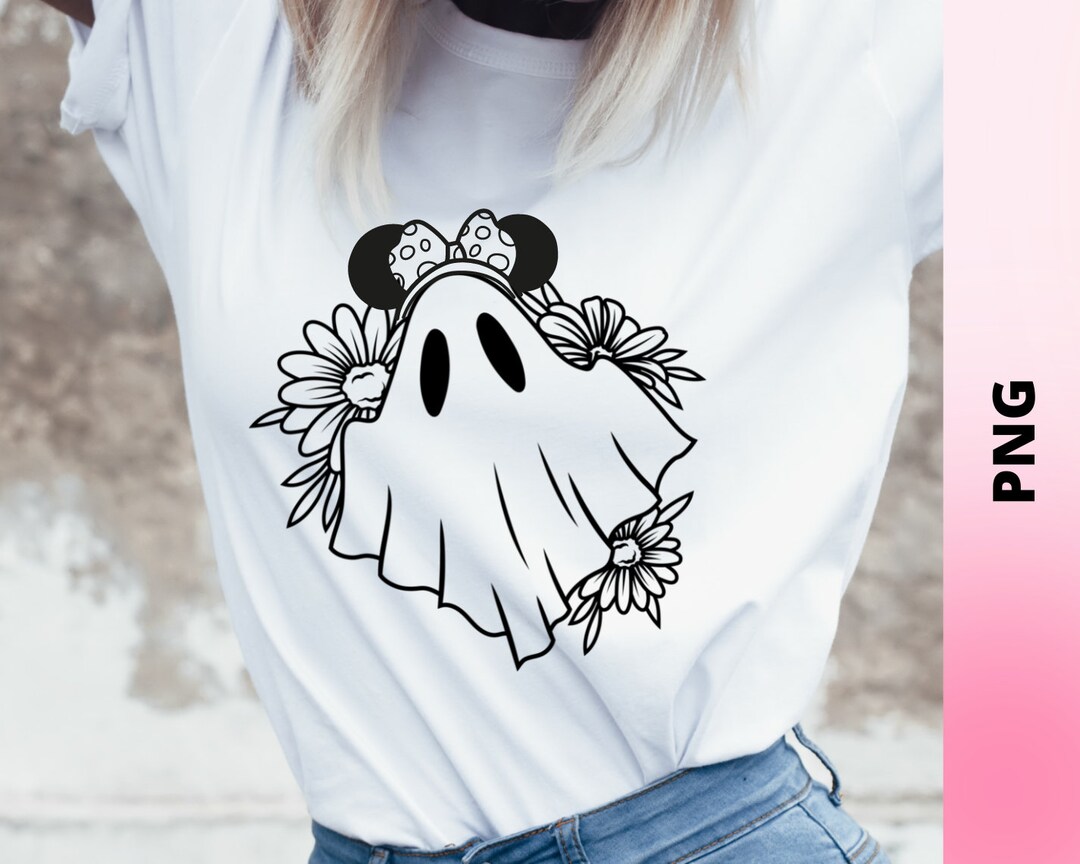 Retro Mouse Ears Ghost, Floral Ghost PNG, Halloween Ghost Cut File - Etsy