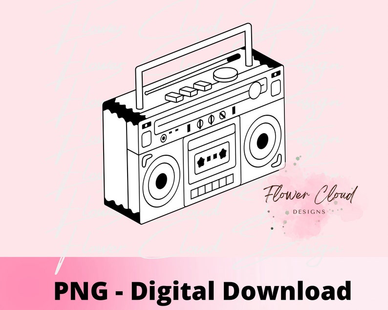 Retro Boombox Printable, 80’s 90’s, MTV, Radio, Old School - Etsy