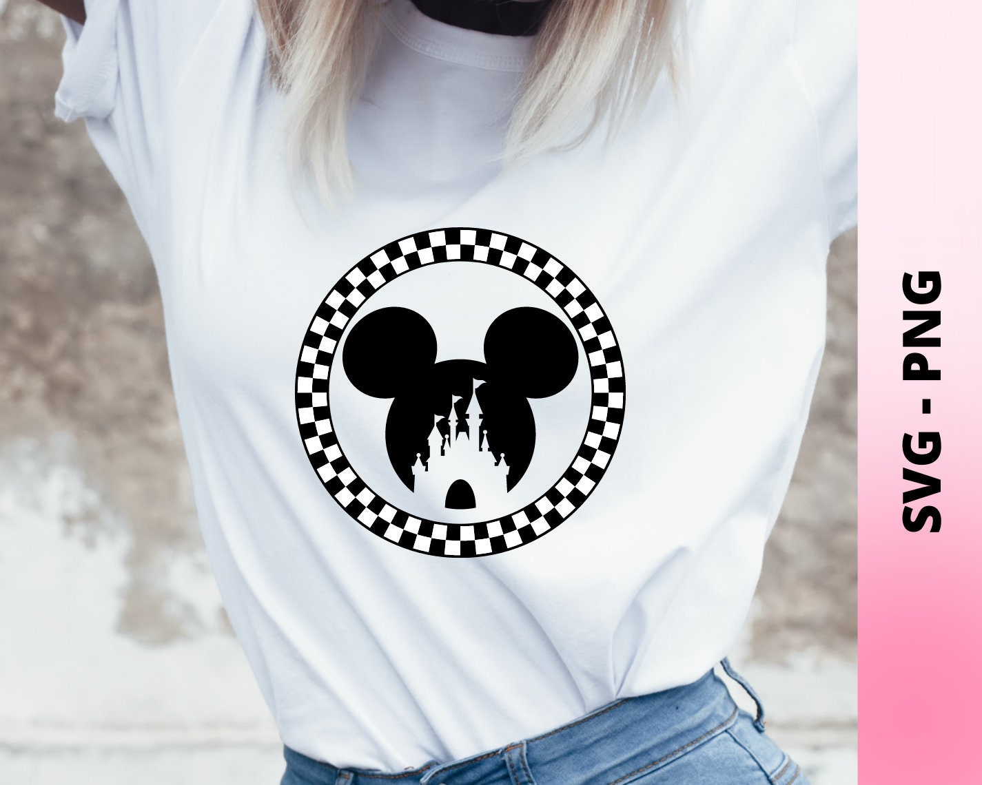 Checkered Mickey Castle Cut and Print File - Etsy