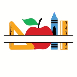 Teacher Split Clip Art Bundle, School SVG and PNG Files - Etsy