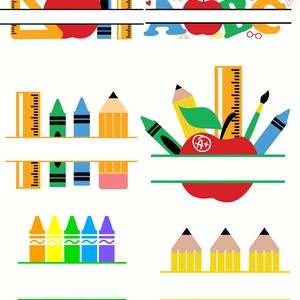 Teacher Split Clip Art Bundle, School SVG and PNG Files - Etsy