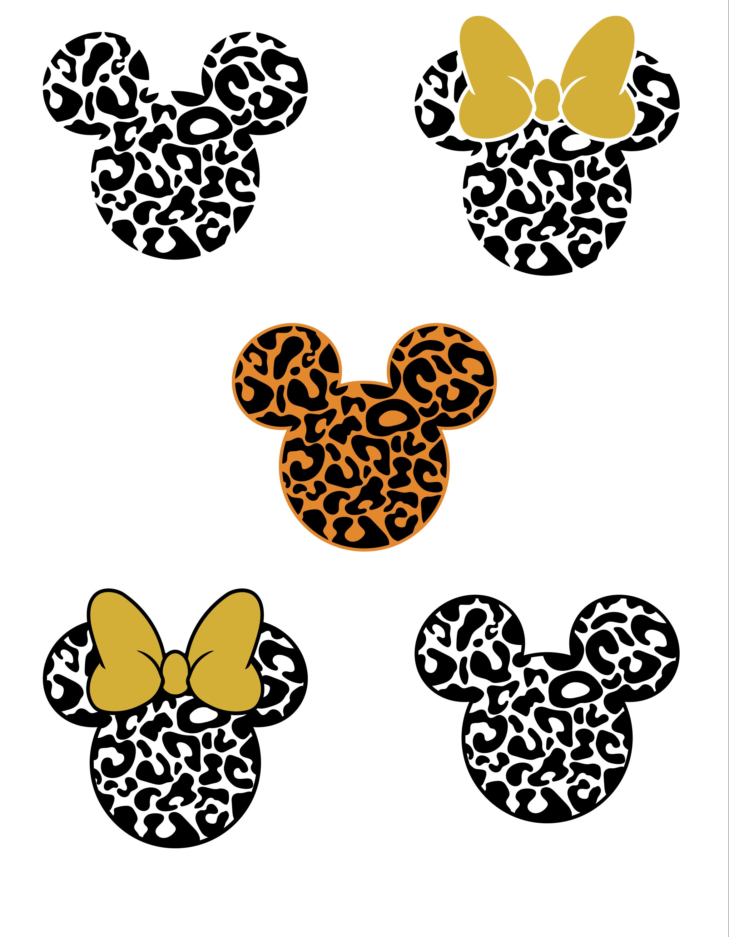 Cheetah Mickey & Minnie SVG and PNG Bundle, Mickey Baby Cut File ...