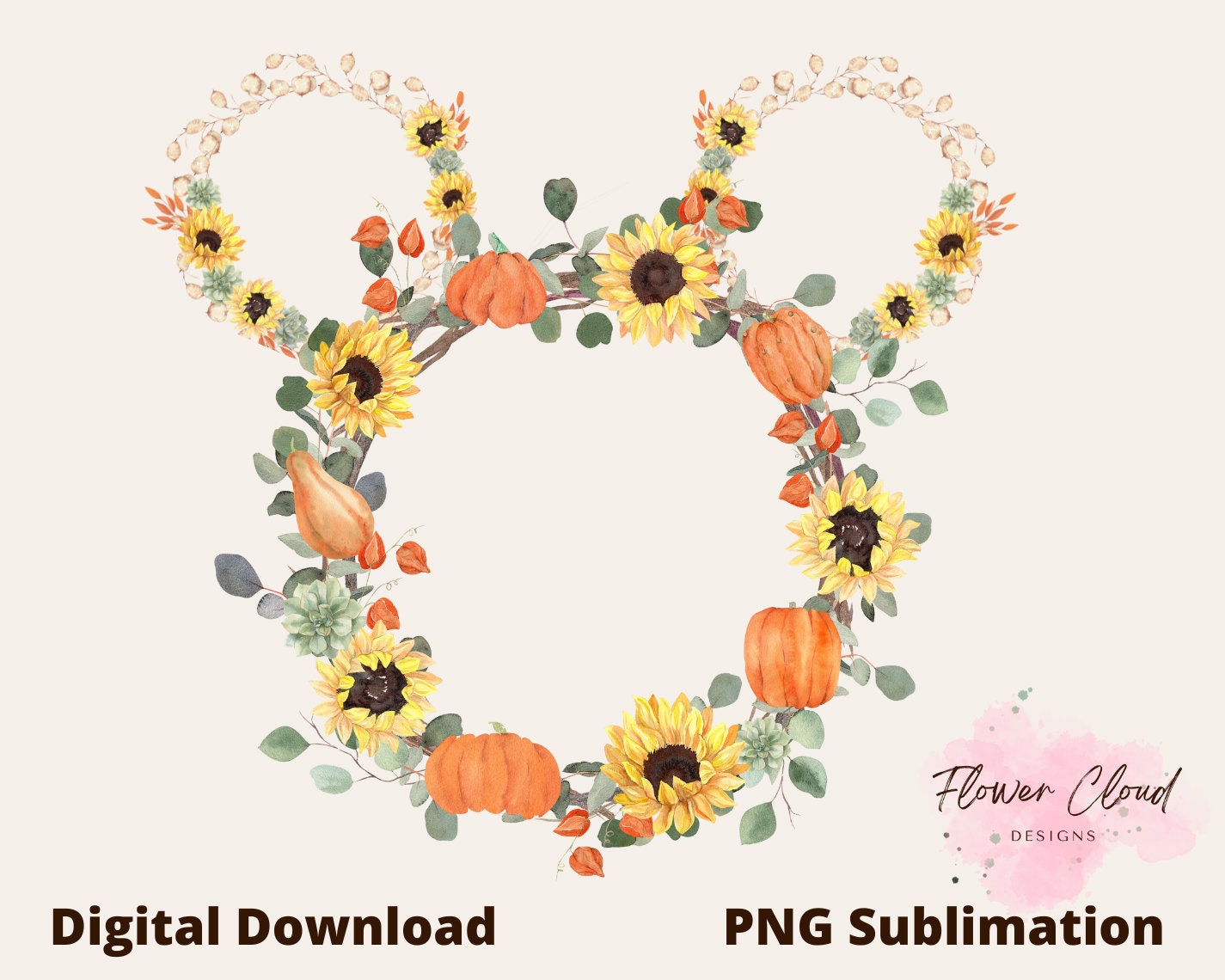 Sunflower Mickey, Pumpkin Minnie Mouse, Fall Sunflower Mouse Ears ...