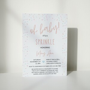 Editable Baby Shower Sprinkle Invitation Template, Baby Shower Sprinkle ...