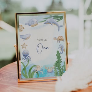 Under the Sea Table Numbers 1-10 Template, Under the Sea Baby Shower ...