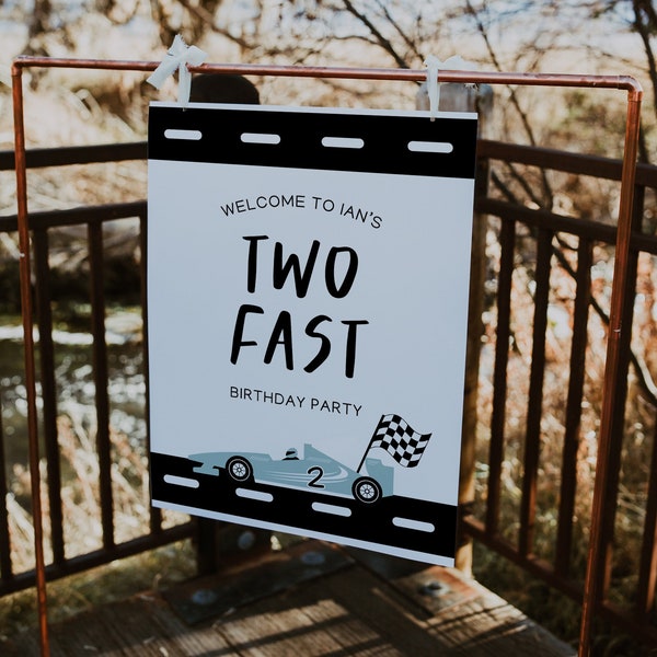 Two Fast Birthday Welcome Sign - Etsy