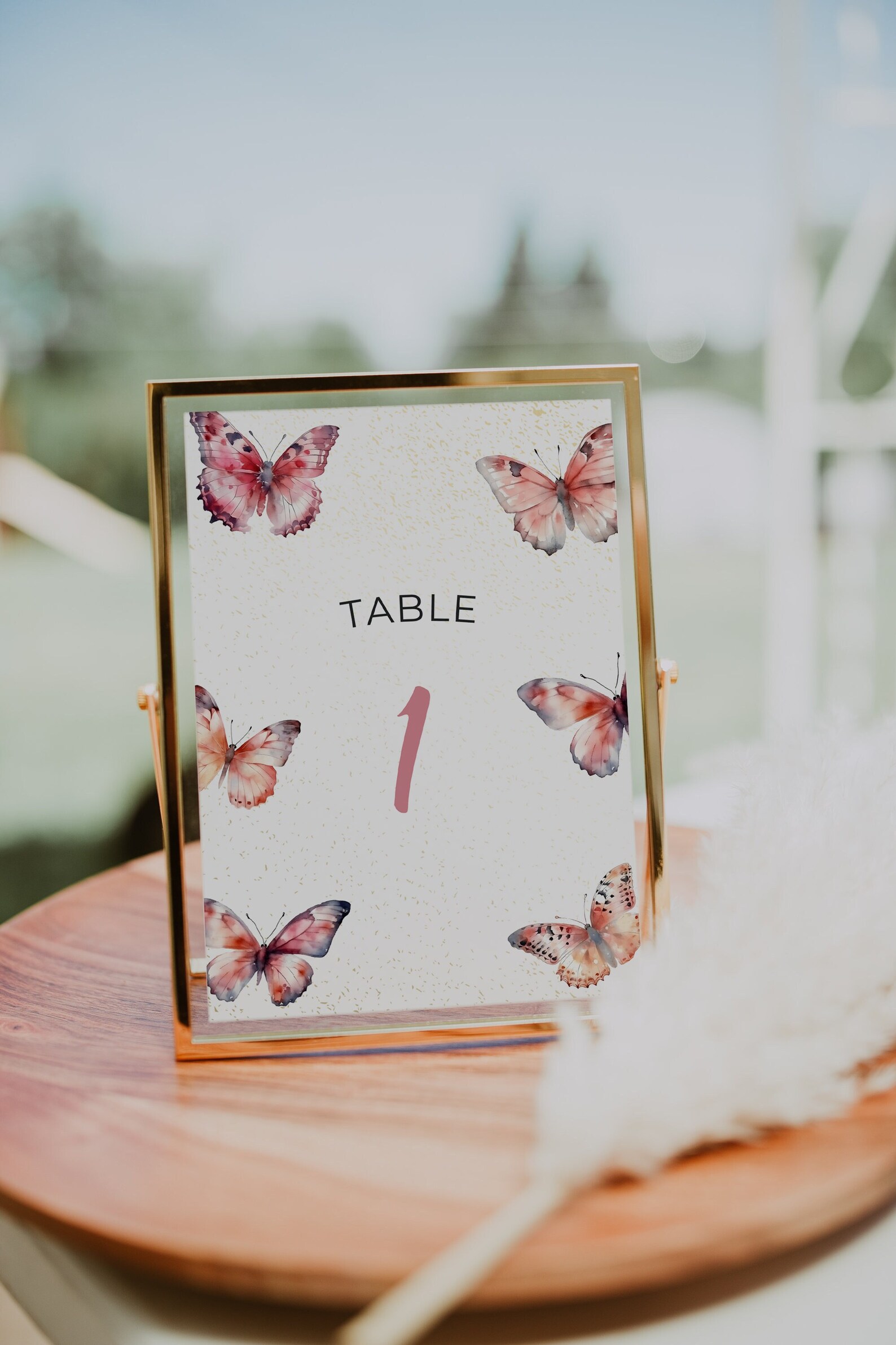 Butterfly Bridal Shower Table Numbers Template, Here's to a Lifetime of ...