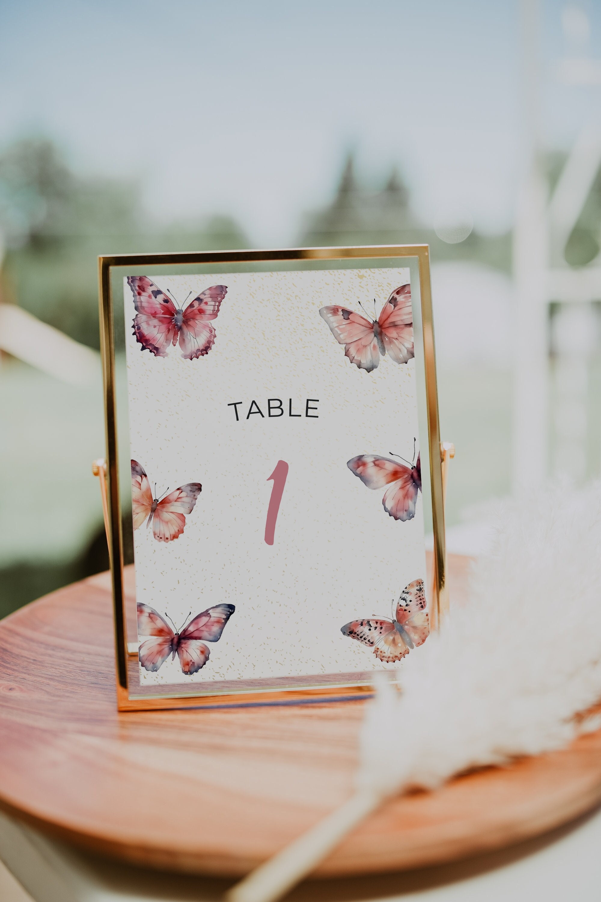 Butterfly Bridal Shower Table Numbers Template, Here's to a Lifetime of ...