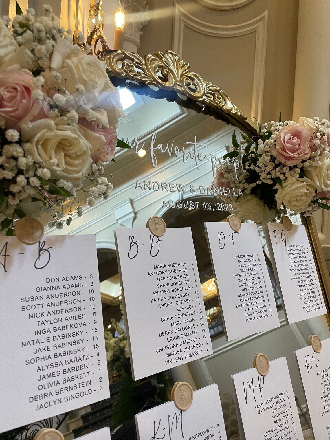 Alphabetical Seating Cards Template, Elegant Wedding Seating Cards ...