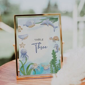 Under the Sea Table Numbers 1-10 Template, Under the Sea Baby Shower ...
