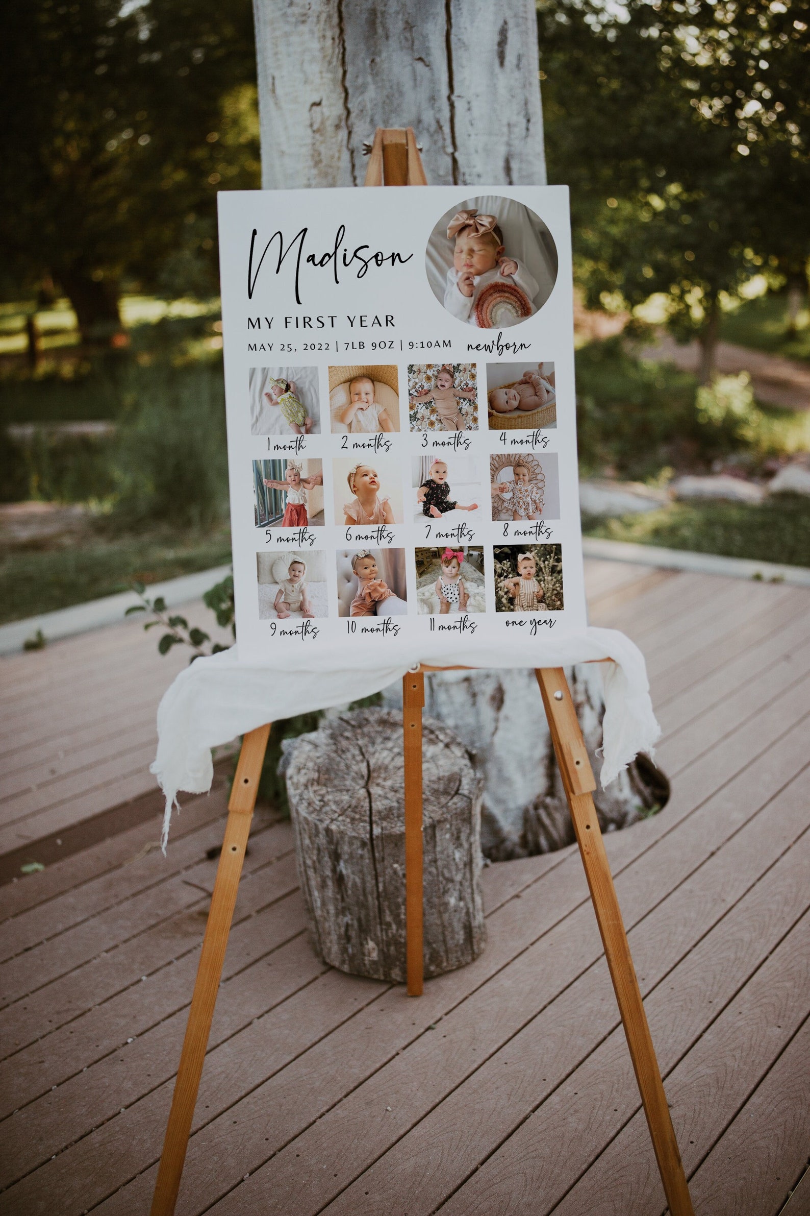 First Birthday Milestone Sign Template, Baby Milestone Sign, Minimalist ...