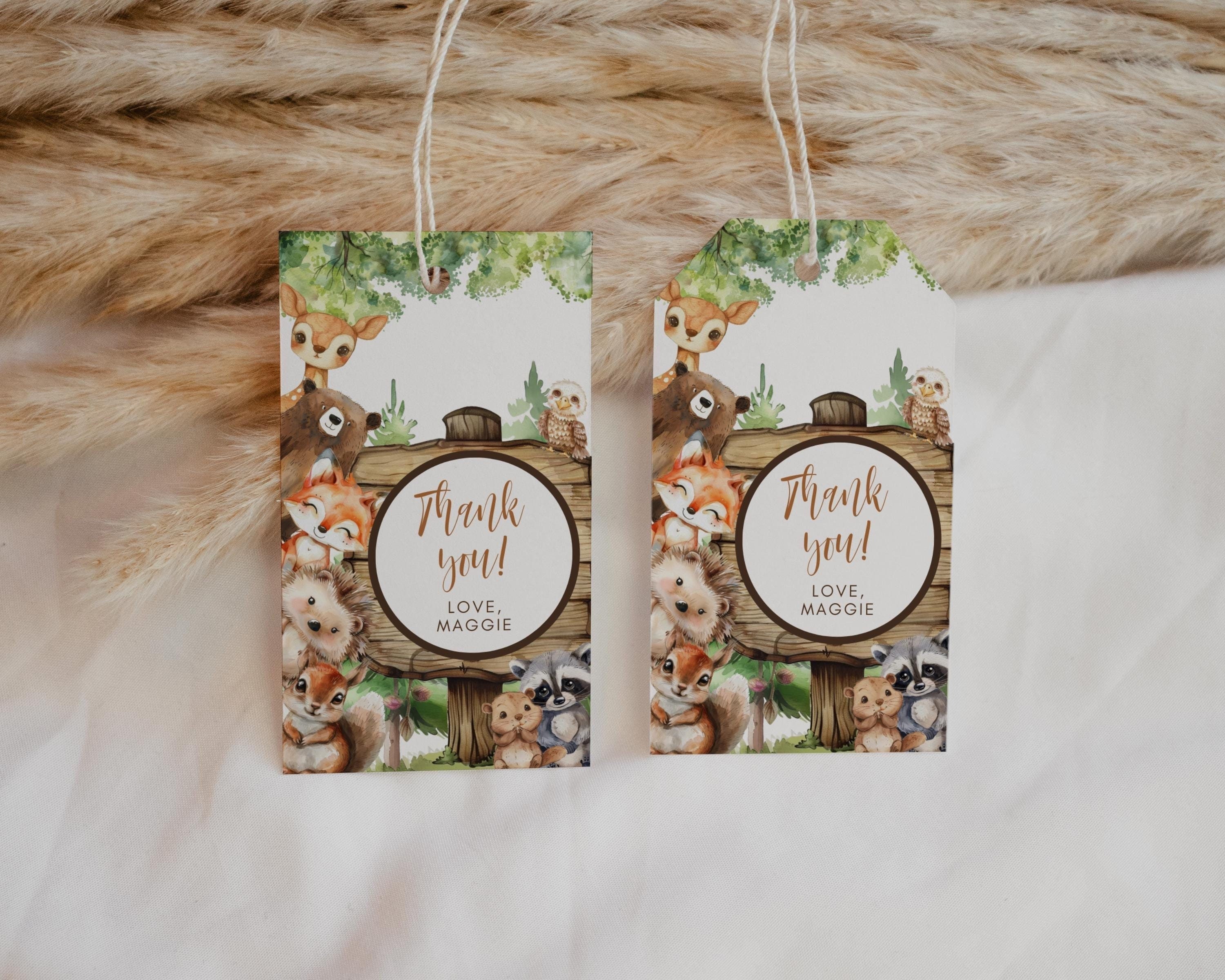 Woodland Animals Favor Tags, Woodland Favor Tag Editable Template ...