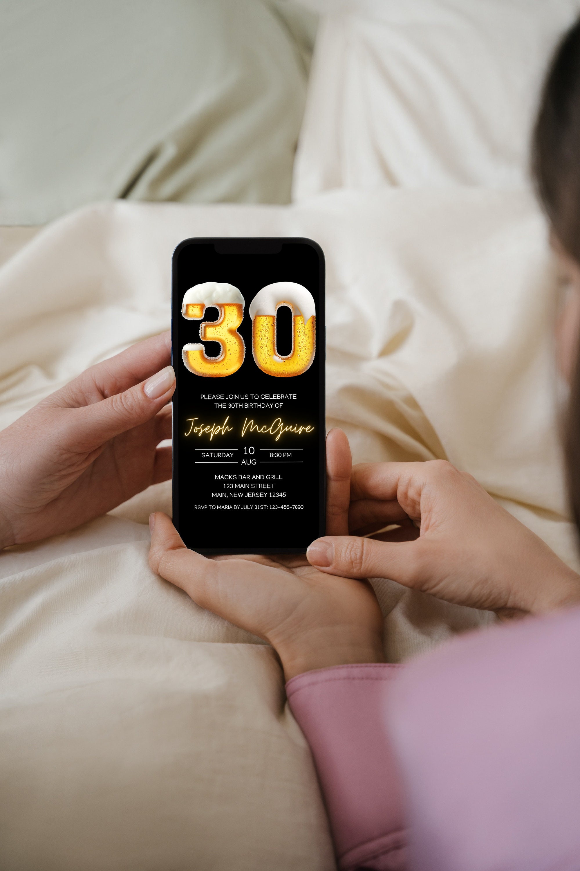 Digital 30th Birthday Invitation Template, Beer Themed 30th Birthday ...