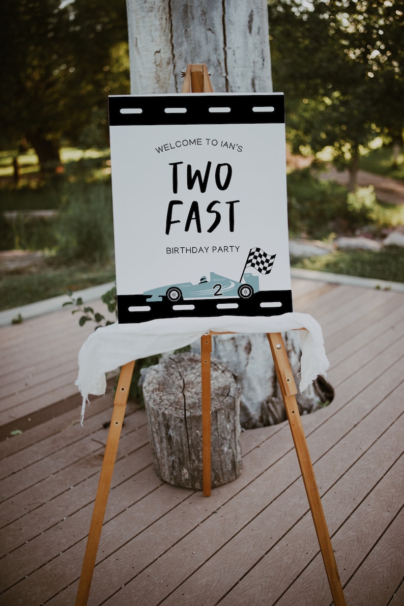 Editable TWO Fast Birthday Welcome Sign Two Fast Birthday - Etsy