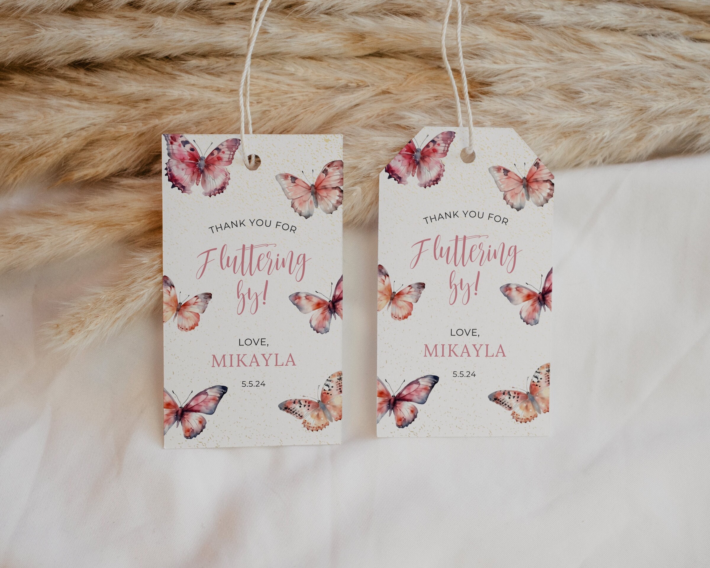 Butterfly Bridal Shower Favor Tag Template, Here's to a Lifetime of ...