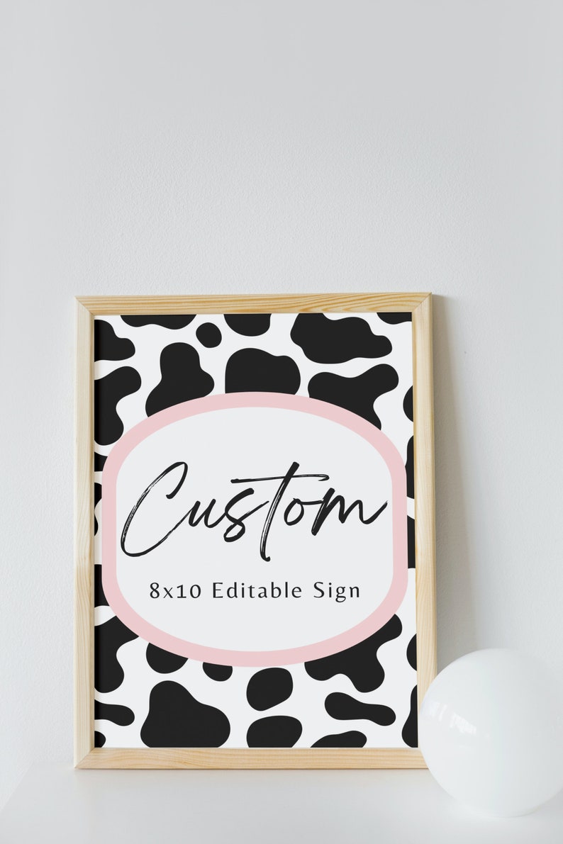 Holy Cow I'm One First Birthday Party Custom Sign Template, First Rodeo ...