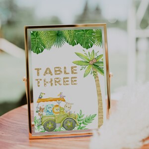 Jungle Table Numbers Editable Template, Tables 1-10 Jungle Safari Table ...