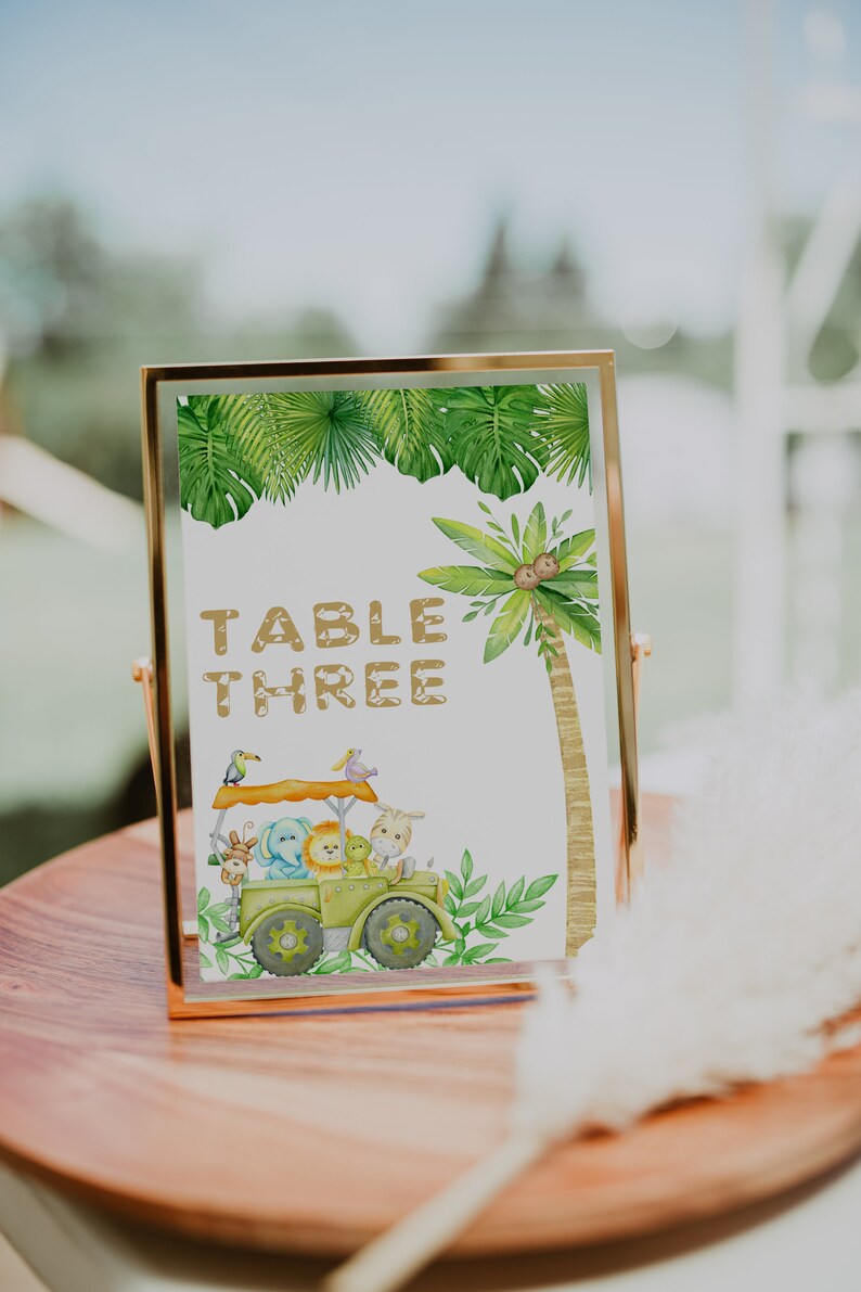 Jungle Table Numbers Editable Template Tables 1-10 Jungle - Etsy