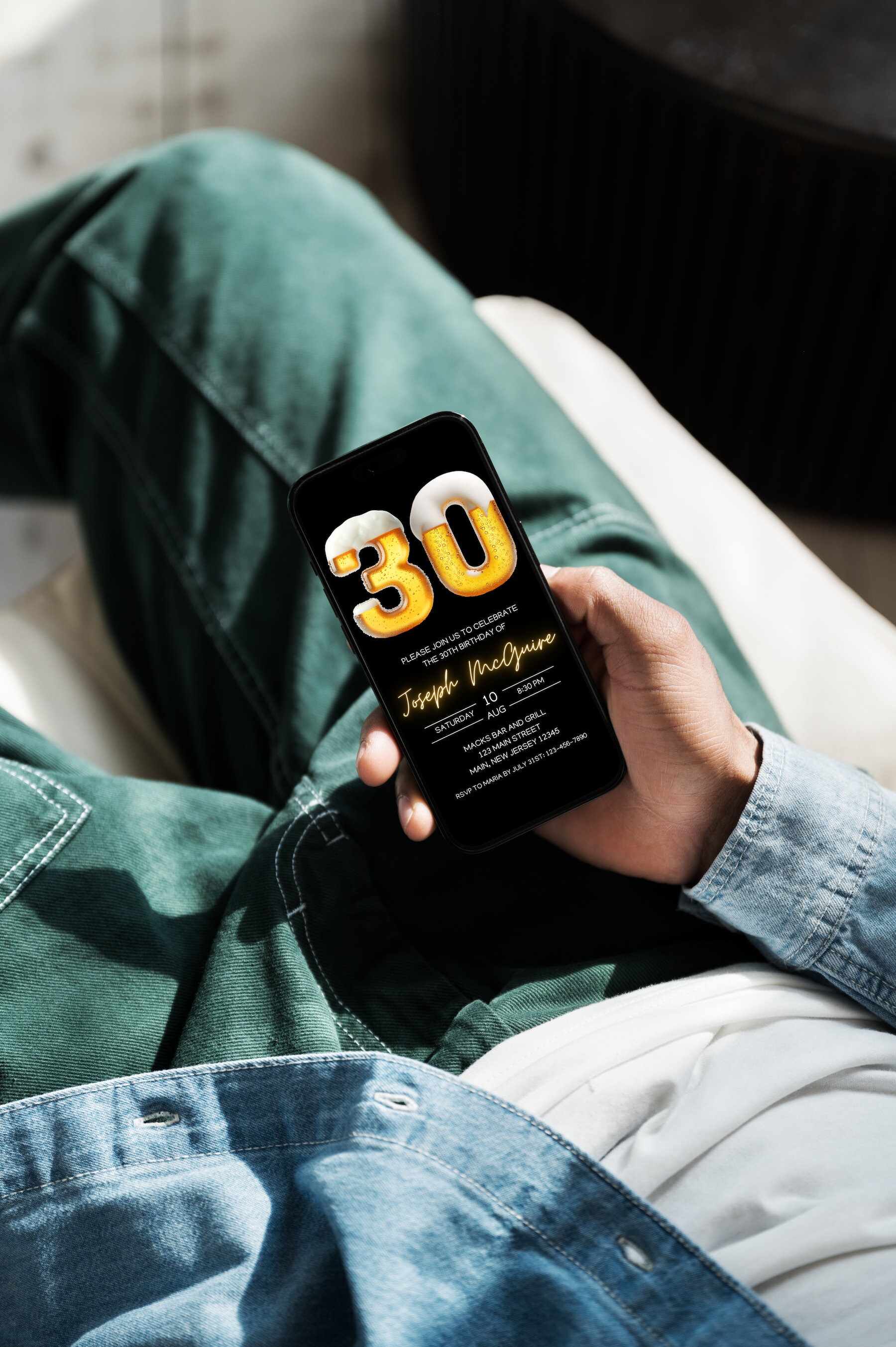 Digital 30th Birthday Invitation Template, Beer Themed 30th Birthday ...