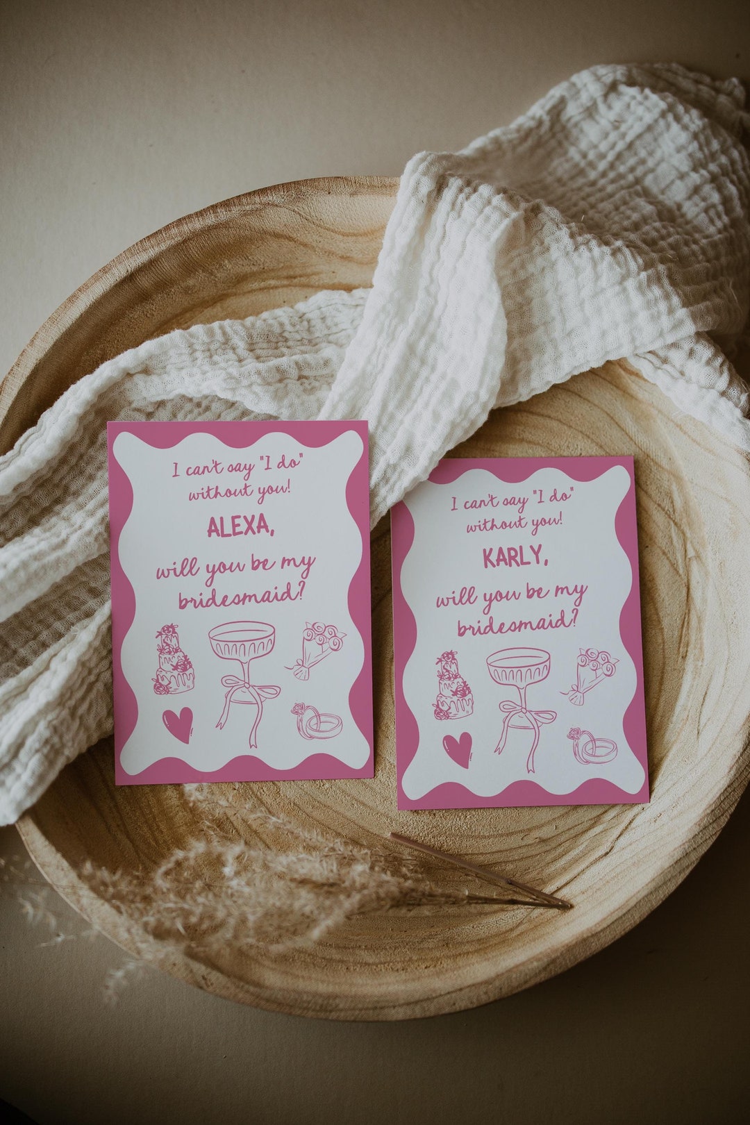 Hand Drawn Bridesmaid Proposal Card, Editable Bridesmaid Proposal Card ...