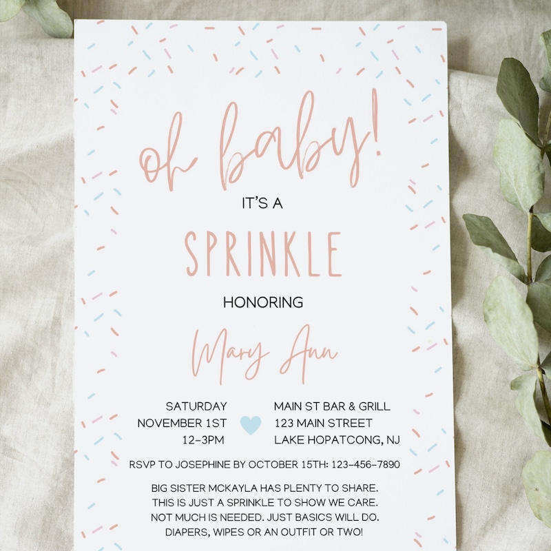 Sprinkle Invitations - Etsy