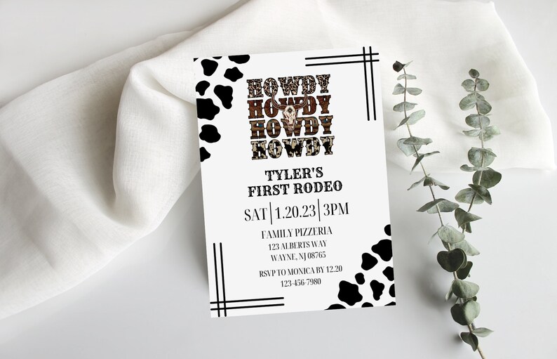 First Rodeo Birthday Invitation Template Cowboy Birthday - Etsy