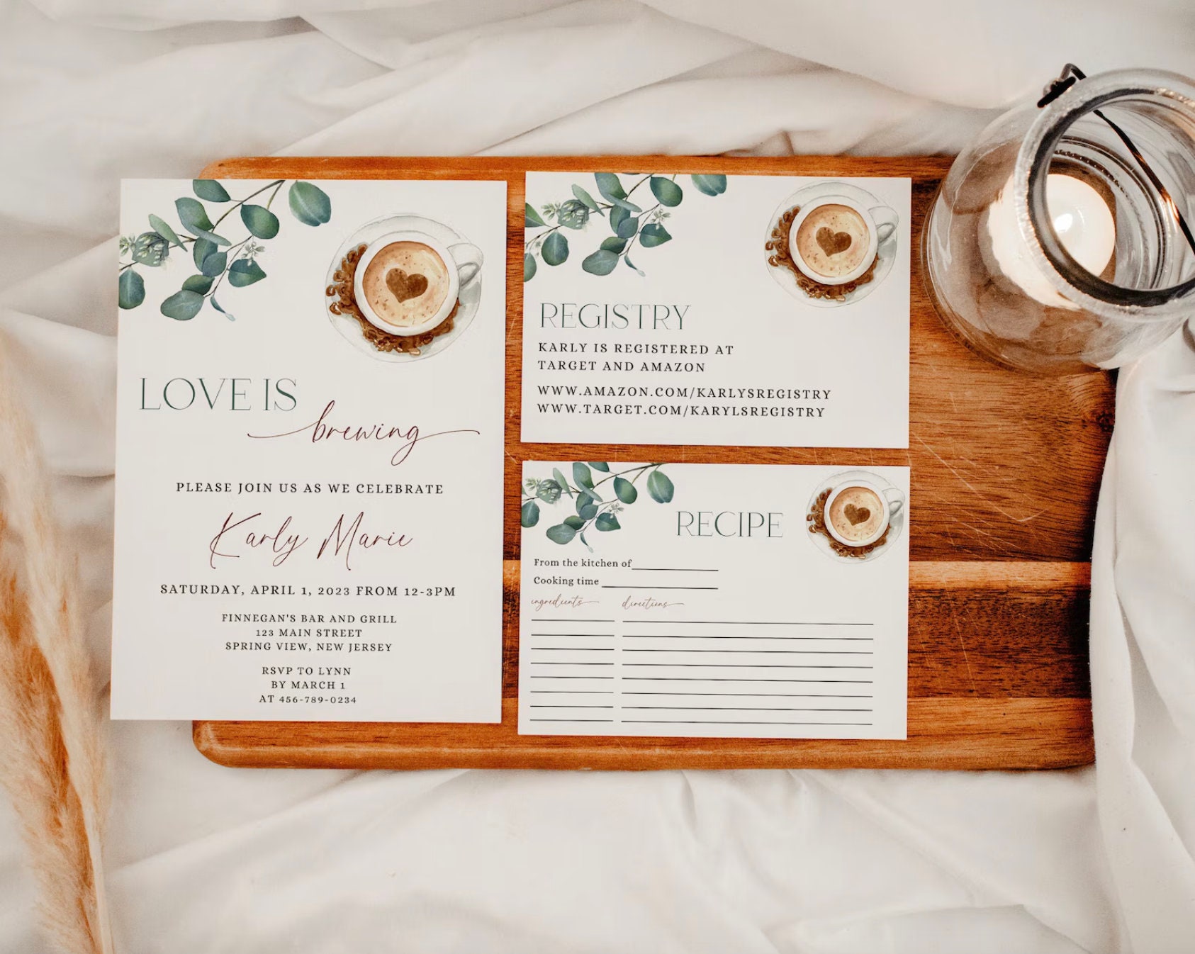 Editable Bridal Brunch Bundle, Love is Brewing, Coffee Bridal Shower ...