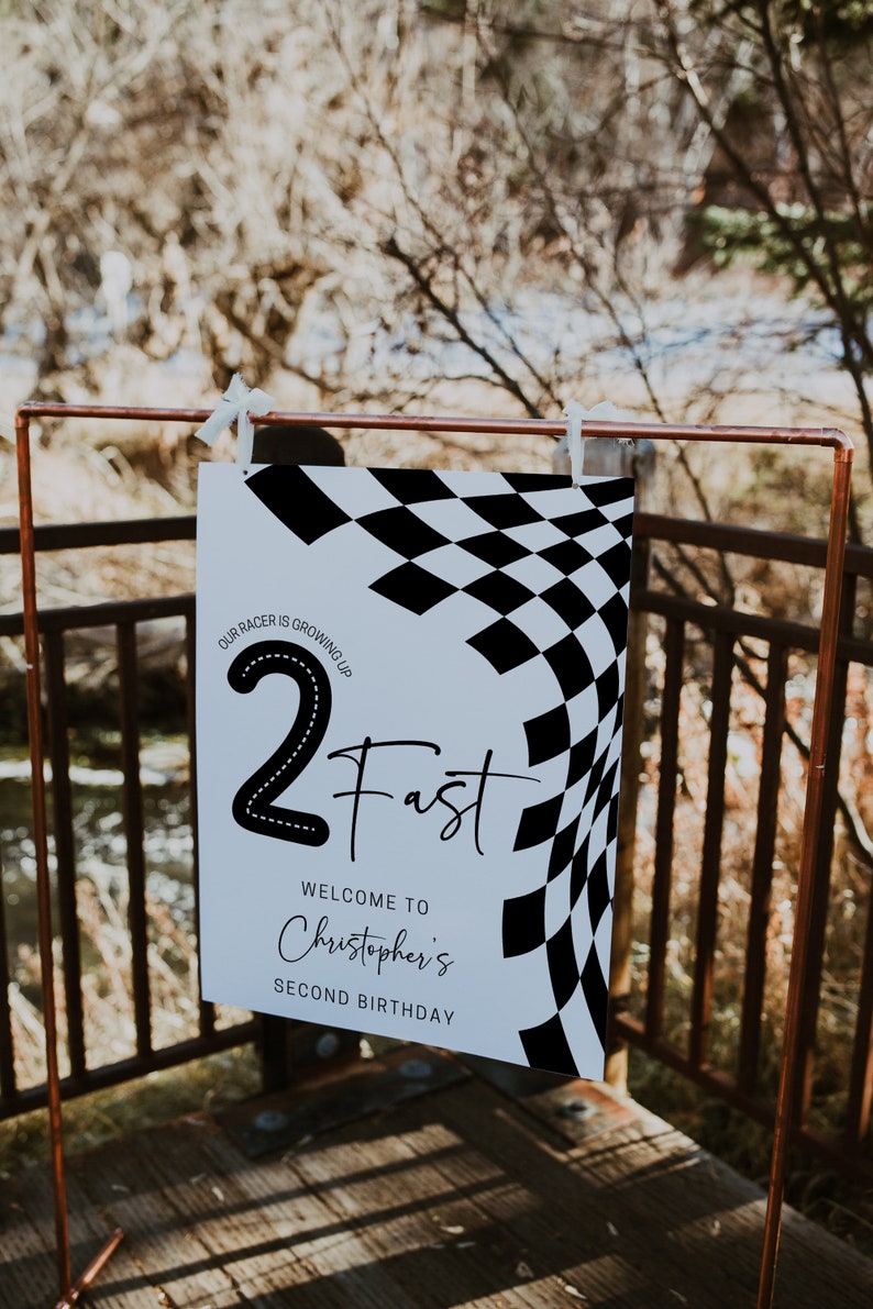 Two Fast Birthday Welcome Sign Template, Second Birthday Welcome Sign ...