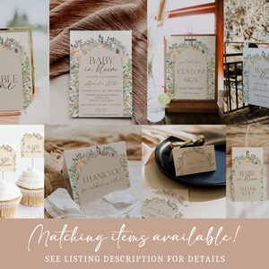 Editable Baby in Bloom Table Numbers Template, Baby in Bloom Shower ...