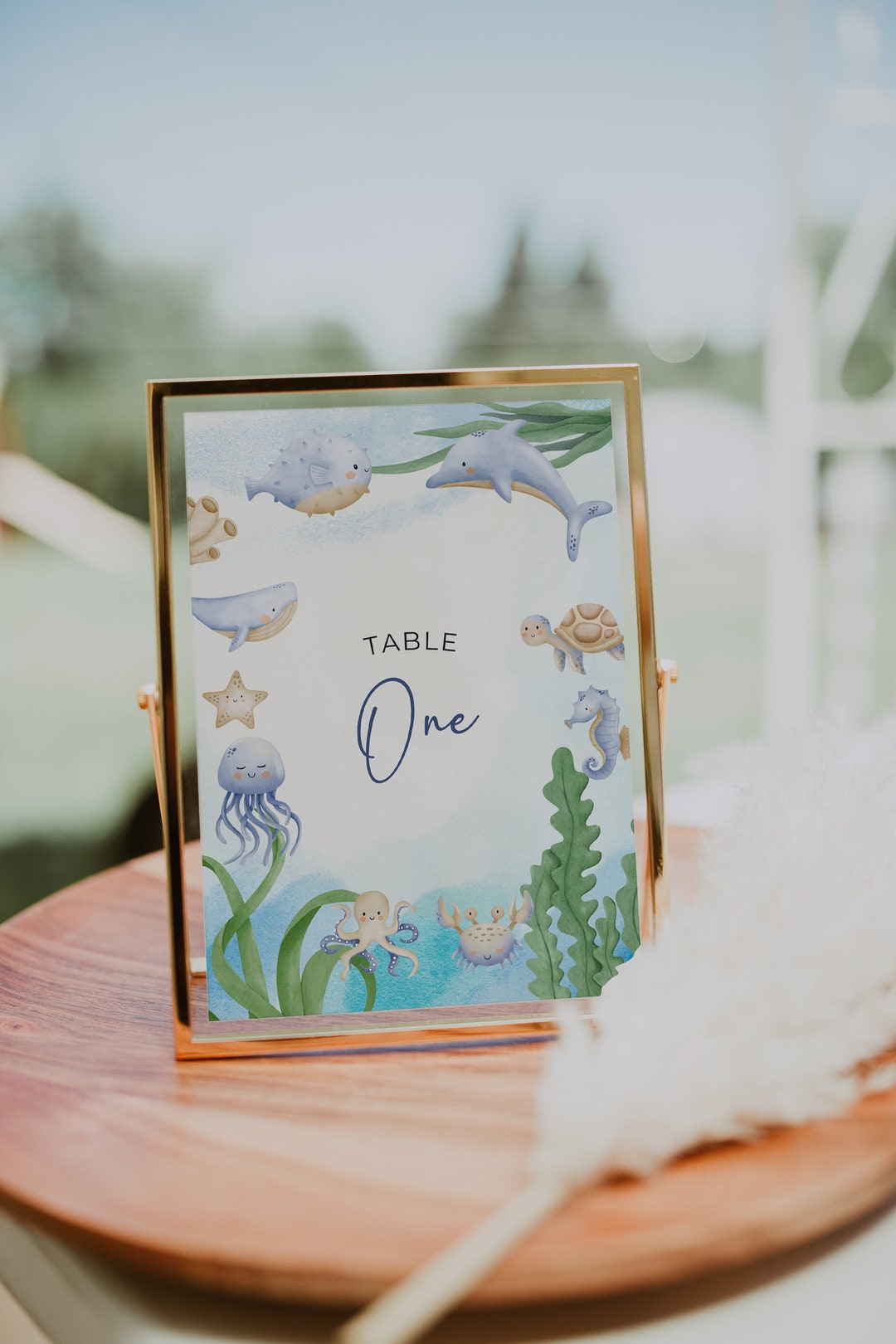 Under the Sea Table Numbers 1-10 Template, Under the Sea Baby Shower ...