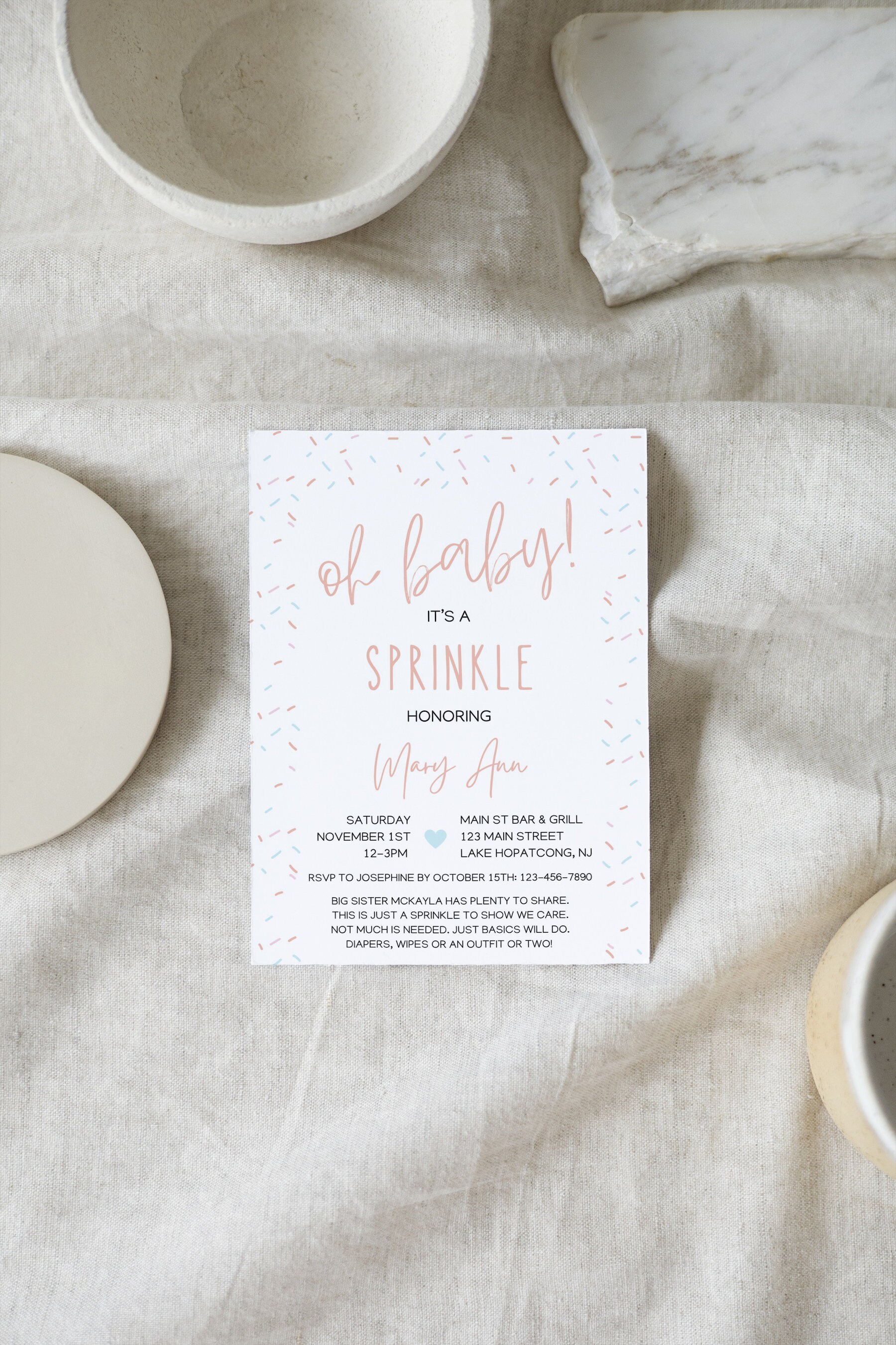 Editable Baby Shower Sprinkle Invitation Template, Baby Shower Sprinkle ...