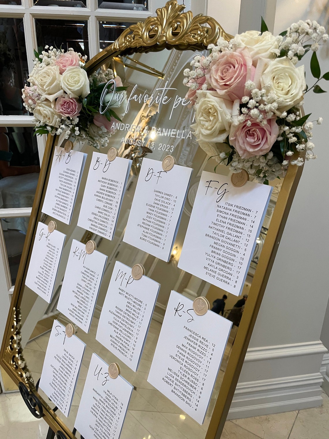 Alphabetical Seating Cards Template, Elegant Wedding Seating Cards ...