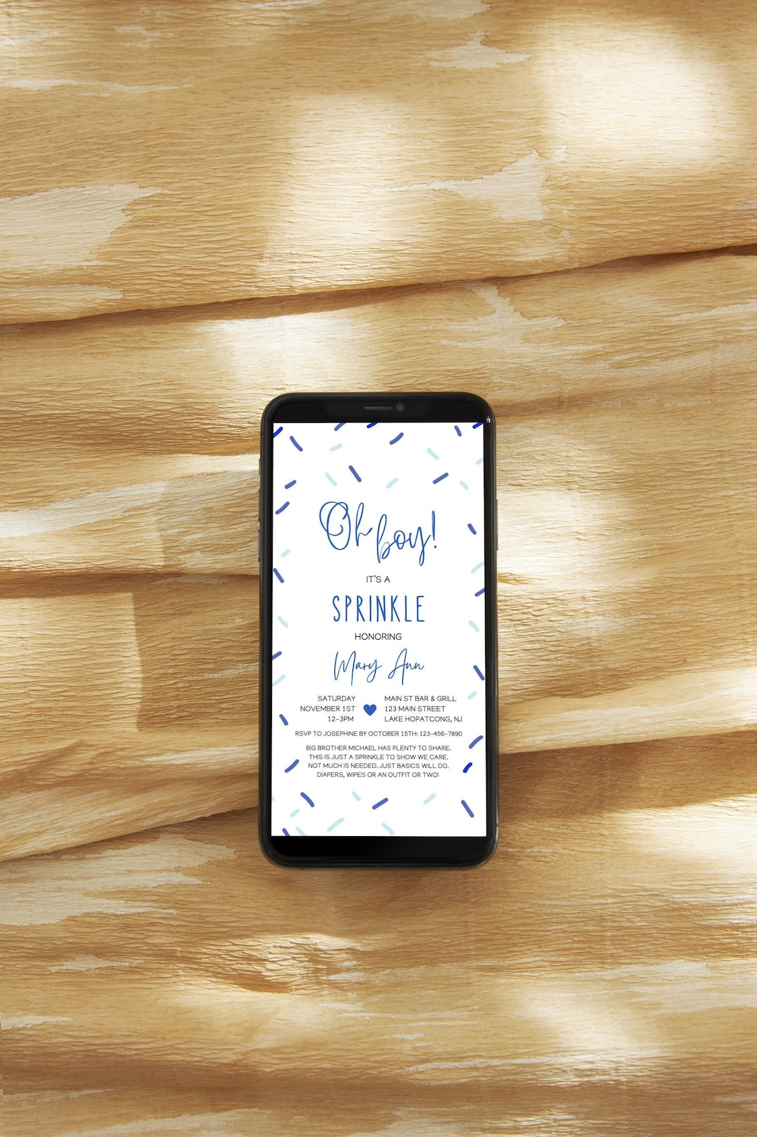Editable Baby Shower Sprinkle Invitation E-vite, Baby Shower Sprinkle ...